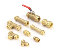 China Brass Push Fit Fittings 1/2 Inch for PEX-AL Pipes Lead-Free for sale