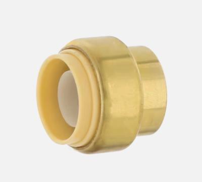 China Brass Push Fit End Stop with Plug for PEX Copper Pipes 1/2 Inch for sale