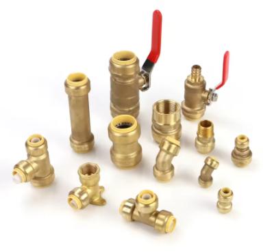 China Hailiang Quick Connect Brass Pipe Fittings 1/2 Inch Push Fit for sale