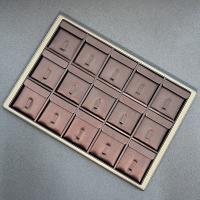 China 355*255*25mm Brown PU Jewelry Trays Displays For Ring Earring Pendant Necklace for sale