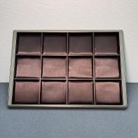 China 355*255*25mm Brown PU Jewelry Trays Displays For Ring Earring Pendant Necklace for sale