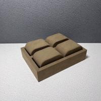 China Embossed Logo PU Wood Watch Display Case Gift Box For Watch Store for sale