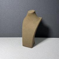 China ROHS Mannequin Bust Jewelry Display Coffee Microfiber Necklace Stands Displays for sale