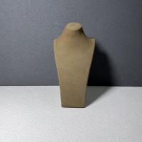 China ROHS Mannequin Bust Jewelry Display Coffee Microfiber Necklace Stands Displays for sale