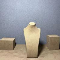 China ROHS Mannequin Bust Jewelry Display Coffee Microfiber Necklace Stands Displays for sale