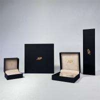 China Natpak Leatherette Paper Jewelry Gift Boxes With Gold Edge for sale