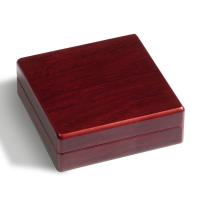 China SGS SEDAX Wood Grain Coin Gift Box Dia 60mm Single Coin Display Box for sale