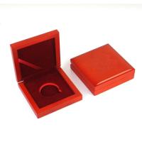 China ROHS Commemorative Coin Boxes 100*100*30mm MDF Leatherette Paper Coin Collection Box for sale