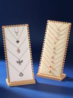 China Wood Color Jewelry Stand Display 90*90*210mm Necklace Tray Display for sale