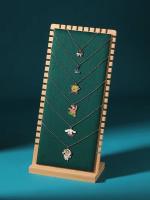 China Wood Color Jewelry Stand Display 90*90*210mm Necklace Tray Display for sale
