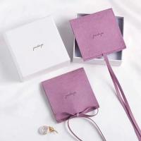 China Morandi Color Microfiber Jewelry Packaging Pouch For Gift for sale