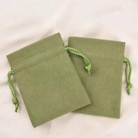 China Avocado Green Small Microfiber Velvet Jewelry Bags Custom Jewelry Pouches With Logo for sale