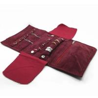 China Custom Size PU Travel Jewelry Organizer Roll 8.1''*0.8''*5.9'' for sale