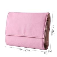 China Silk Screen Travel Jewelry Organizer Roll Women Microfabric Fold Up Jewelry Organizer for sale