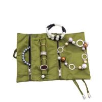 China OEM ODM Roll Up Travel Jewelry Organizer Suede Jewellery Rolls For Travelling for sale
