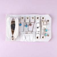 China PU Ring Earring Travel Jewelry Organizer Roll Up Necklace Organizer For Women for sale