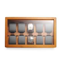 China Brown Luxury Mens Watch Display Case Watch Display Showcase for sale