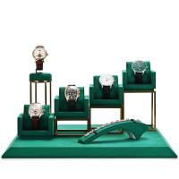 China ROHS High End Suede Luxury Watch Display Wrist Watch Holder Stand for sale