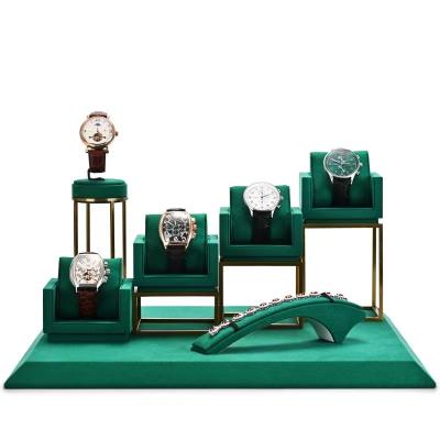 China ROHS High End Suede Luxury Watch Display Wrist Watch Holder Stand for sale