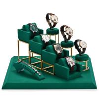 China ROHS High End Suede Luxury Watch Display Wrist Watch Holder Stand for sale