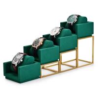 China ROHS High End Suede Luxury Watch Display Wrist Watch Holder Stand for sale