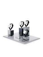 China High End Creative Grey Luxury Watch Display Plastic Metal Watch Holder Stand for sale