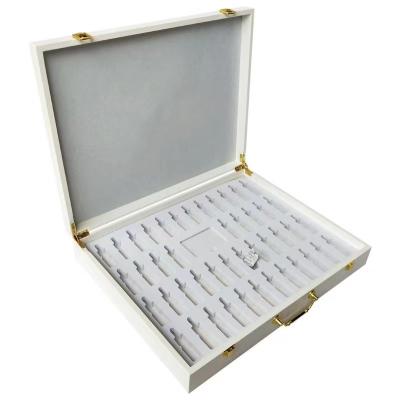 China 250*180*73mm Luxury Cosmetic Packaging Boxes White PU Makeup Storage Box With Lock for sale