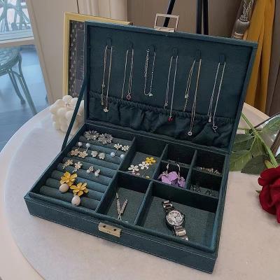 China Morandi Blue Suede Luxury Travel Jewelry Case Customized Size Travel Jewelry Organizer for sale