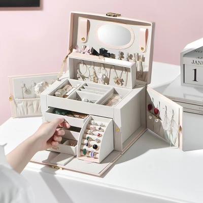 China White Fashion Jewelry Box Display Cases Multipurpose Jewellery Showcase Box for sale