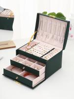 China OEM Classic Elegant Jewelry Box Organizer Leatherette Small Travel Jewelry Case for sale