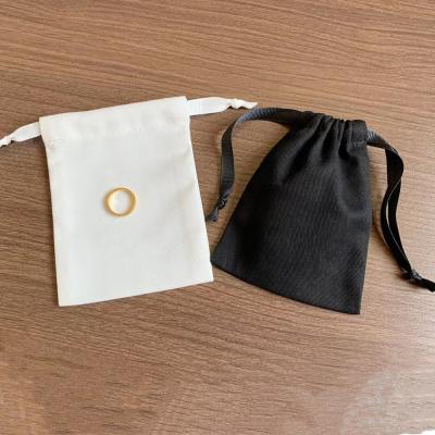 China OEM CMYK Print Drawstring Jewelry Pouch With Cotton Ribbon for sale