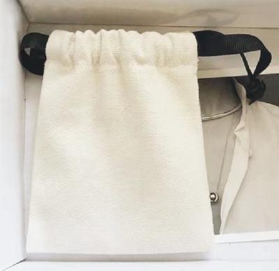 China Screen Printing Drawstring Jewelry Pouch White Cotton Jewelry Pouch For Watches for sale