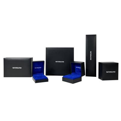China Navy Luxury Jewelry Packaging Boxes Two Shades Blue Medium Size Gift Boxes With Lids for sale