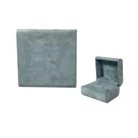 China High End Blue Microfiber Luxury Jewelry Packaging Boxes Opaque Square Watch Gift Boxes for sale