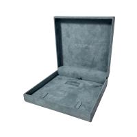 China High End Blue Microfiber Luxury Jewelry Packaging Boxes Opaque Square Watch Gift Boxes for sale