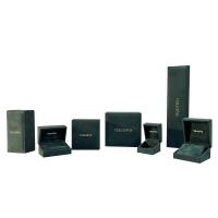 China Green Microfiber Luxury Watch Packaging Box Rectangle Jewellery Box For Necklace Set for sale