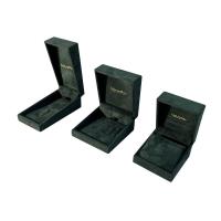 China Green Microfiber Luxury Watch Packaging Box Rectangle Jewellery Box For Necklace Set for sale