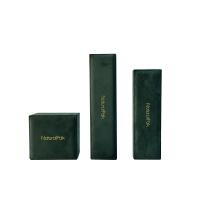 China Green Microfiber Luxury Watch Packaging Box Rectangle Jewellery Box For Necklace Set for sale