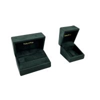 China Green Microfiber Luxury Watch Packaging Box Rectangle Jewellery Box For Necklace Set for sale