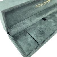 China Green Microfiber Luxury Watch Packaging Box Rectangle Jewellery Box For Necklace Set for sale