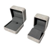 China Wholesale Round corner Velvet Jewelry Box Luxury Earring Bracelet Necklace Ring Box Jewelry Packaging Box for sale