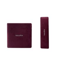 China Luxury Jewellery Packaging Box Plastic Covered Microfiber soft Pendant Bracelet Bangle Necklace Burgundy rounded corner for sale