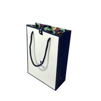 China Customized Logo White Blue Jewellery Handbags Paper Gift Bag For Shopping for sale