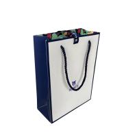 China Customized Logo White Blue Jewellery Handbags Paper Gift Bag For Shopping for sale