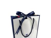 China Customized Logo White Blue Jewellery Handbags Paper Gift Bag For Shopping for sale