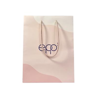 China Custom Size Cotton Handle Printed Small Paper Gift Bags For Jewelry Box for sale