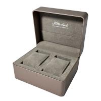 China Custom Logo Luxury Watch Display Pearl Paper Watch Holder Case With Cushion for sale