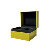 China Yellow Black Luxury Single Watch Box Custom Watch Packaging Box With Trim for sale