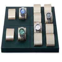China Dark Black Green Luxury Watch Display Watch Tray Organizer OEM ODM for sale