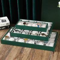 China Customizable Color Velvet Green Watch Display Tray Screen Print for sale